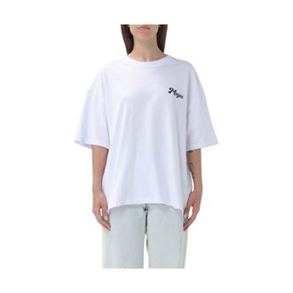 Msgm Wei&szlig;es Baumwoll-T-Shirt f&uuml;r Frauen - - Tops - Damen - Wei&szlig; - S