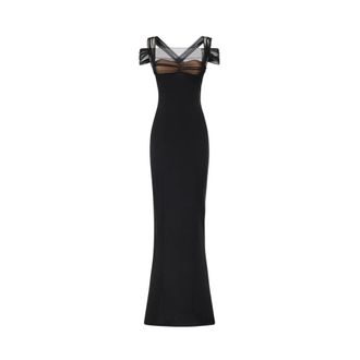 Nensi Dojaka Draped Padded Cup Maxi - - Dresses - Damen - Schwarzk - M