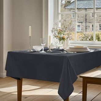 Deconovo Nappe Rectangulaire Anti Tache, Nappe Exterieur Impermeable, en Microfibre, pour Table de Salon, Gris Fonc&eacute;, 150x300 CM
