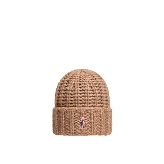 Moncler Moncler Alpaca Blend Rib Knit Beanie, Women, Beige, Size: One Size