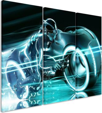 Bilderwelten Leinwandbild 3 teilig Tron_Garrett_Hedlund_3x90x40cm (Gesamt 120x90cm) _Ausführung schöner Kunstdruck auf echter Leinwand als Wandbild auf Keilrahmen
