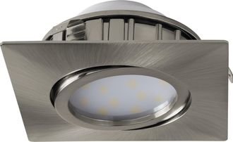 Eglo LED Einbaustrahler Pineda, Spot aus Kunststoff, Einbauleuchte in Silber, Einbauspot flach und schwenkbar, L x B 8,4 cm