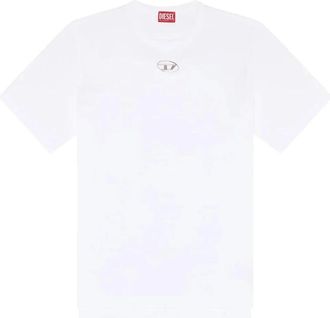 Diesel Homme, Tops, Blanc, Taille: 2XL Short Sleeve Graphic T-Shirt