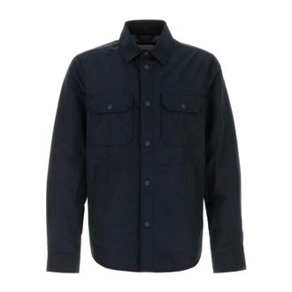 Woolrich Homme, Chemises, Bleu, Taille: XL Blazers et Gilets en M&eacute;lange de Coton Bleu Marine