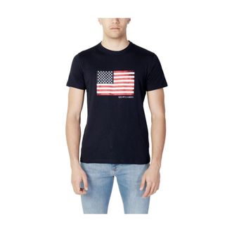 U.S.Polo Association Blau Baumwolle Herren Fr&uuml;hling/Sommer T-Shirt - - Tops - Herren - Blau - XL