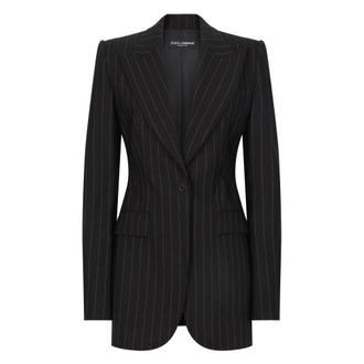 Dolce & Gabbana Gestreifte Jacke - - Jackets - Damen - Schwarzk - M