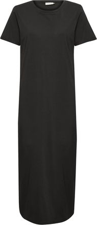 Kaffe Kleid KAcelina Damen Kleid Rundhals Maxi Kurzarm Casual Basic Freizeitkleider S, Black Deep
