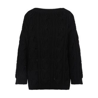 Valentino Garavani Femme, Pulls, Noir, Taille: 36 FR Pull ras du cou Mossi