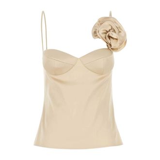 Magda Butrym Stretch Satin Top - - Tops - Damen - Beige - S