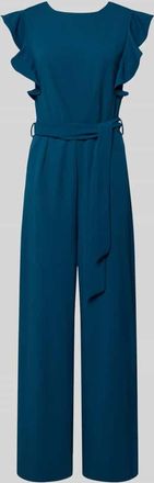 Apricot Jumpsuit mit R&uuml;schen und Bindeg&uuml;rtel