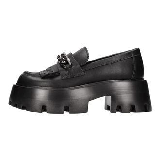 Steve Madden Leder Loafer mit Kettendetail - - Shoes - Damen - Schwarzk - 38 EU