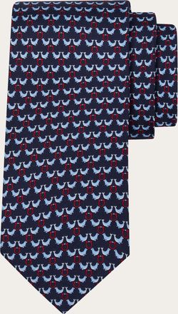 Ferragamo Herren Seidenkrawatte mit Zirkus-Print Blau