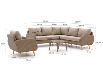 Intenso Furniture Intenso Suzzara/ROUGH-K Ecklounge-Set 5-teilig