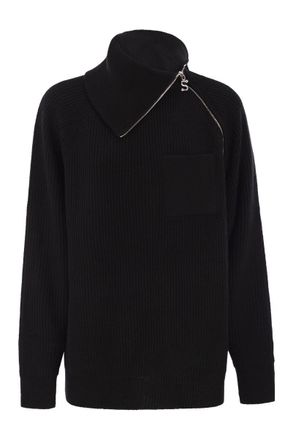 Max Mara Salpa - Kaschmir-Mix Pullover mit Rei&szlig;verschluss