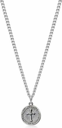 Nialaya Homme, Accessoires, Gris, Taille: M Sacred Shield Medallion Necklace