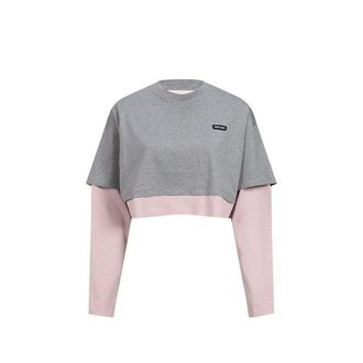 Miu Miu T-shirt court &agrave; manches longues ray&eacute;es