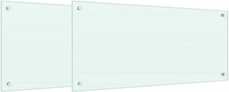 vidaXL K&uuml;chenr&uuml;ckwand 2 pcs Wei&szlig; 90 x 40 cm Geh&auml;rtetes Glas vidaXL