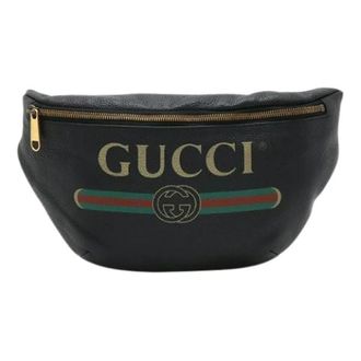 Gucci Pre-owned Print Leather Belt Bag - - Pre-owned - Damen - Schwarzk - ONE SIZE