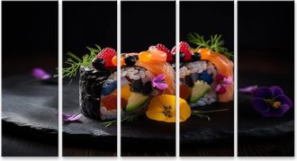 Islandburner Bild auf Leinwand Sushi Schwarz Bilder Wandbilder Poster IXFU-5P