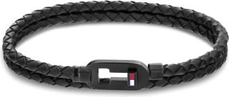 Tommy Hilfiger Jewelry Bracelet en Cuir Tress&eacute; pour Homme Couleur Noire - 2790386
