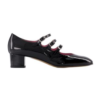 Carel Womens Kina Pumps - Carel Black Patent Leather Calfskin Shoes
