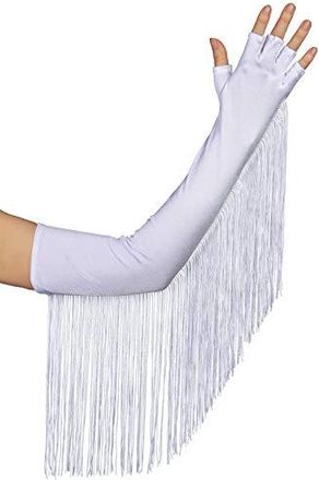 Babeyond 1920s Gants Longs pour femme avec franges Classique Opéra Fest Party Audrey Hepburn Long Gants pour femme Costume de carnaval - Taille unique (Noir 2)