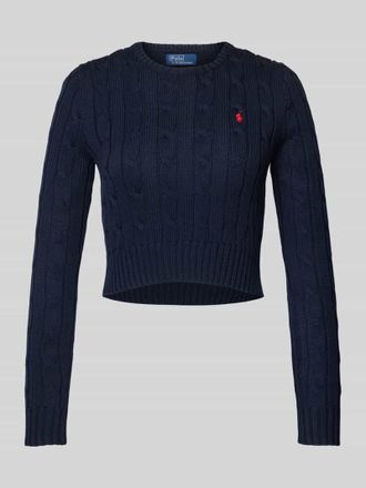 Polo Ralph Lauren Cropped Strickpullover mit gerippten Abschlüssen