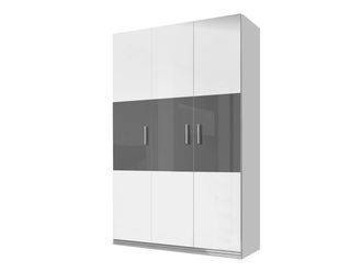 Mirjan24 Dreht&uuml;renschrank Epexi EX07, Garderobenschrank, Kleiderschrank, Elegantes Schrank f&uuml;r Kinderzimmer, Jugendzimmer, oder Schlafzimmer (Wei&szlig;/Wei&szlig; Hochgla