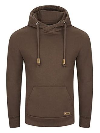 Riverso Pull à Capuche RIVJulian pour Homme - Sweat à Capuche - Poches Kangourou - Col croisé - Regular - Coton - Gris Vert Rouge Bleu Noir - S M L XL 2XL 3XL