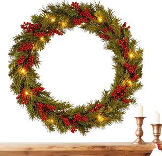 Generic Weihnachtsblumenrebe - wiederverwendbar, biegbar mit Timer, Blumenrebengirlande, Weihnachtskranz f&uuml;r Fenster, Kamin, Klassenzimmer, Party, Geburtstag,