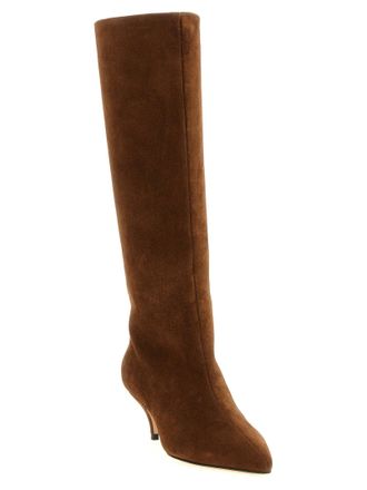 Fabiana Filippi Suede Kitten-Heel Boot - Brown