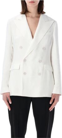 Ralph Lauren Femme, Vestes, Beige, Taille: 36 FR Blazer Crois&eacute; Avec Panneau Arri&egrave;re Transparent