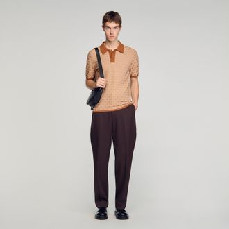 Sandro Poloshirt mit Square Cross-Muster