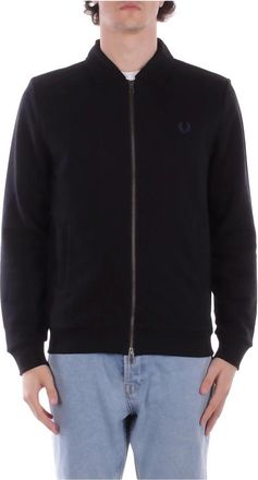 Fred Perry Homme, Sweatshirts et sweats &agrave; capuche, Noir, Taille: S SweaT-shirt Zipp&eacute; &agrave; Col
