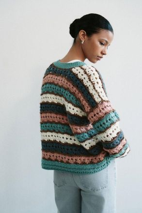 Next Strickjacke Von Hand gestrickte Strickjacke mit Bindedetail (1-tlg)