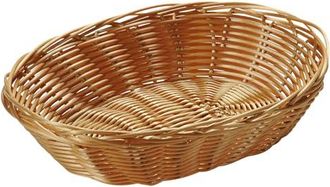 KESPER | Brot- und Obstkorb, 10er Pack, Material: Kunststoffgeflecht, Maße: 24 x 20cm/ Höhe: 6cm, Farbe: Braun|1783315