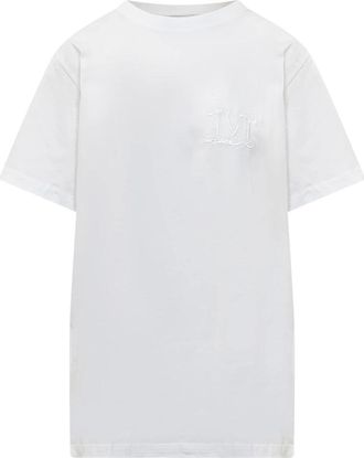Max Mara Femme, Tops, Blanc, Taille: 40 FR Logo Embroidery T-Shirt