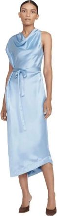 Staud Staud, Femme, Robes, Bleu, Taille: 40 FR Troupe Draped Midi Dress