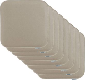 Brandsseller 8er Set Sitzkissen aus Filz 35x35x2 cm - Robuste Stuhlauflagen für innen und außen, eckiges Sitzpolster, strapazierfähiges Kissen für Stühle - Beige