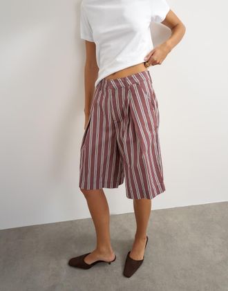 Topshop short bermuda long &agrave; rayures-Multi