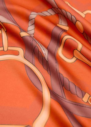 Mango Chain-print scarf orange - Femme - Taille unique - MANGO