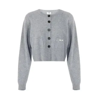 Elisabetta Franchi Femme, Pulls, Gris, Taille: 36 FR Mk12T66E2 431 Cardigan