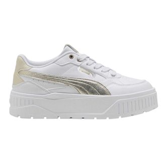 Puma Karmen II Sneaker f&uuml;r Damen, Leder, Plattform-Absatz (Wei&szlig;/Gold)