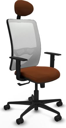 Piqueras y Crespo Stuhl aus Netzstoff Zulema mit 1D-Armen, h&ouml;henverstellbarer Lendenwirbelst&uuml;tze und festem Kopfteil, ausgestattet mit Sincro 3 Positionen und Schneides