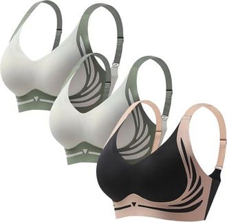 Generic Soutien-gorge sans armatures push-up classique doux maintien solide soutien-gorge élégant bords ondulés minimaliste bustier respirant sculptant bustie