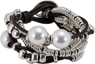 Uno De 50 Damen-Armband Leder Metal Mix Silber Poliert PUL0578MT