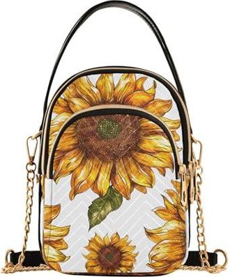 Mnsruu Sac à bandoulière pour femme avec motif tournesol - Petit sac à bandoulière avec sangle réglable