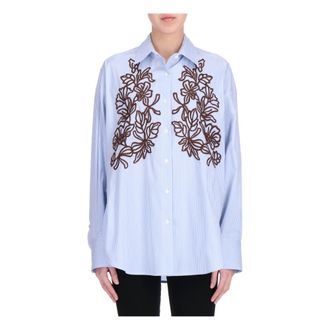 Ermanno Scervino Femme, Blouses et Chemises, Bleu, Taille: 40 FR Camicia in cotone celeste rigata