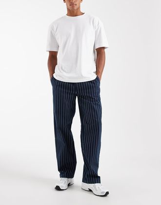 Tommy Jeans Jaimie - Hose in gestreiftem Marineblau-Navy