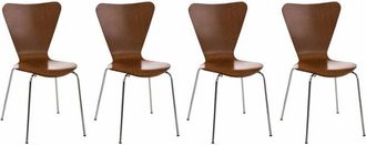 Clp Ensemble de 4 chaises empilables avec un style classique et intemporel différentes couleurs colore : marron
